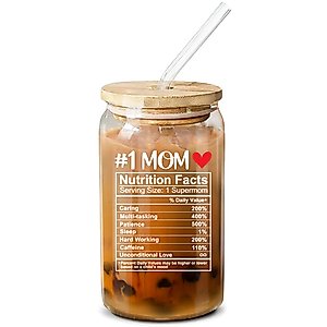 NewEleven Mother Day Gift For Mom - Gifts For Mom From Daughter, Son, Kids - Unique Birthday Gifts For Mom, New Mom, Bonus Mom, Pregnant Mom - Funny Gifts Ideas For Mom - 16 Oz Coffee Glass