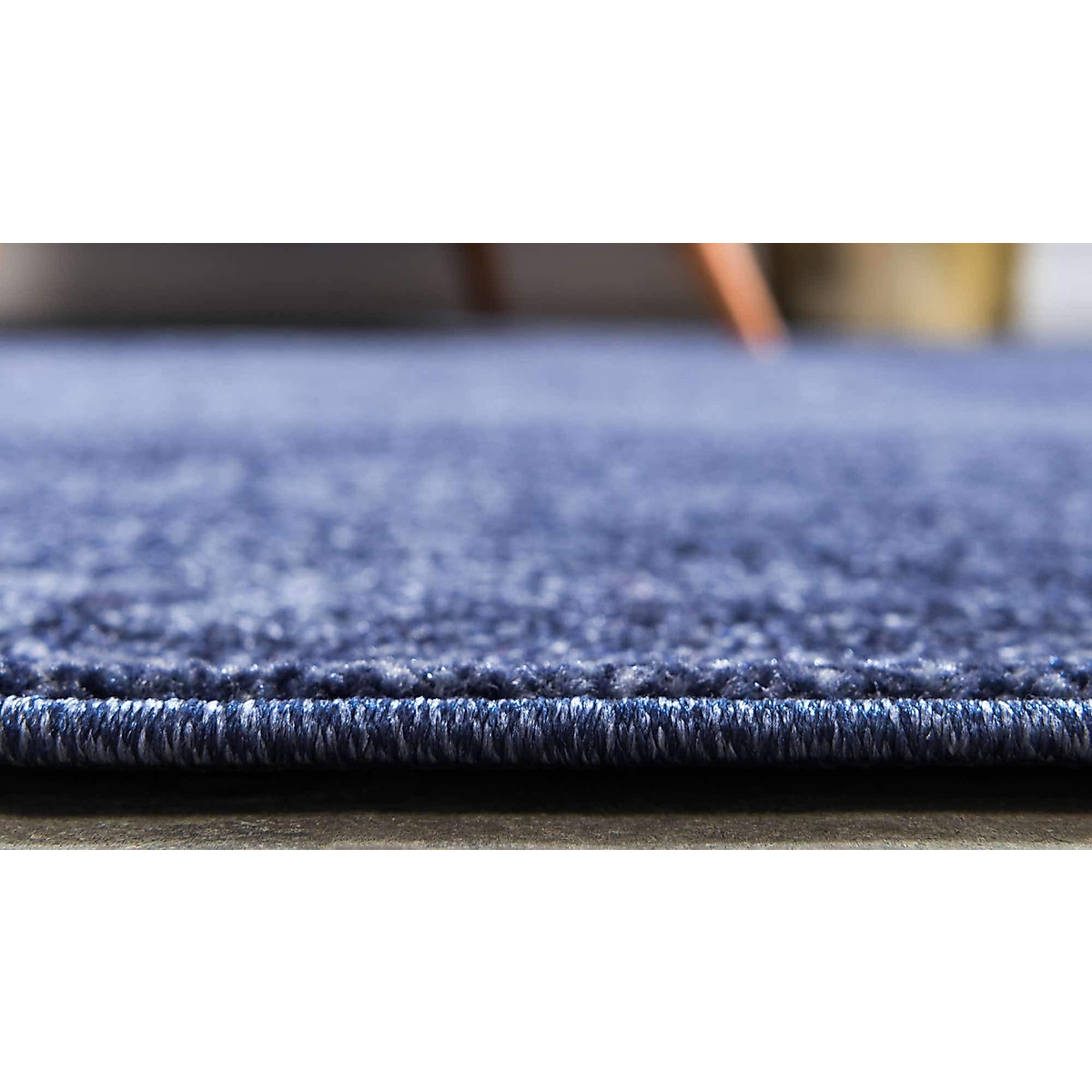 Unique Loom Del Mar Collection Area Rug - Lucille (9'x 12' Rectangle, Navy Blue/ Ivory)