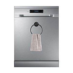304 Stainless Steel Black Magnetic Towel Ring for Refrigerator, Dishwasher, Laundry Washing Machine, Stove and Etc