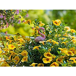 MUAMAX Miniature Flamingo Picks 2 Pack Fairy Garden Accessories Pink Miniature Garden Flamingo Figurines Decorative Plant Stakes for Pots Ornaments Flamingo Décor Gifts