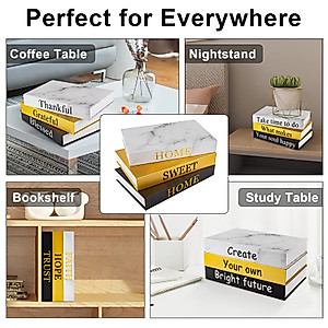 YD SZ YADOO Hardcover Books for Decor Set of 3 Stacked Books for Living Room Coffee Table Decorative Faux Books Decor Storage Book Boxes with Stickers (Z108)