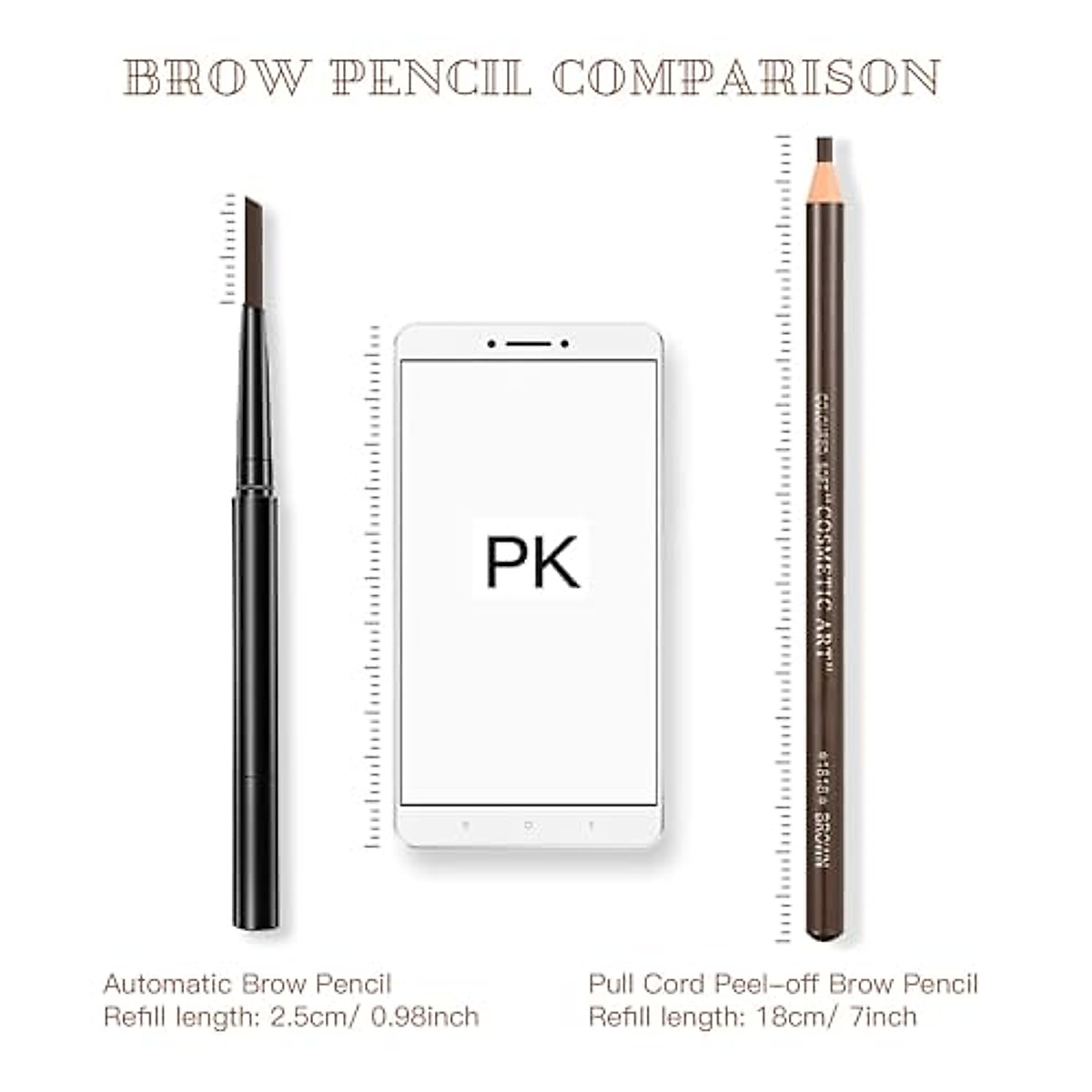 LSxia Waterproof Eye-Brows Pen-cil Set, Pull Cord Peel-off Eyebrow Pencil Microblading Eyebrow Pen Supplies Kit, White Eye-Liner Pencil and Eyebrows Tool Tattoo Makeup For Marking (5+1 Dark Brown)
