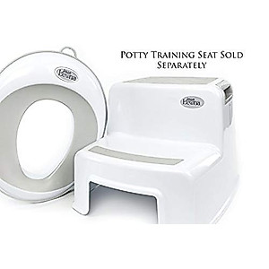 Dual Height 2 Step Stool for Kids | Slip Resistant Soft Grip Toddler's Stool for Potty Training and Use in The Bathroom or Kitchen | BPA Free for Comfort and Safety (2 Pack, Grey)