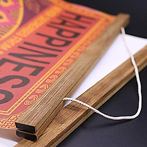 Buddha Wall Art Zen Decor Printed on Canvas with Scroll Wood Frame Hanger Poster Happiness Quote Motivational Home Decor Hanging Painting 15.7 x 27 inch… (buddha happiness)