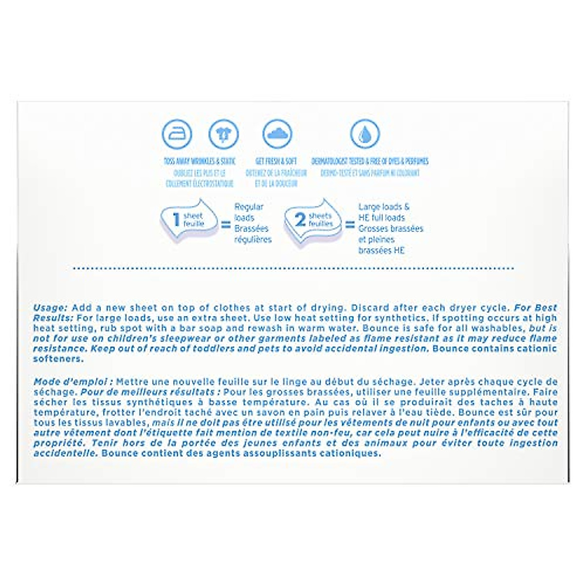 Bounce Free & Gentle Dryer Sheets, 240 Sheets, Unscented Fabric Softener Sheets, Hypoallergenic and Dermatologist Tested