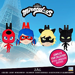 P.M.I. Miraculous Ladybug Plush School Backpack | One of Two 12-Inch-Tall Collectibles | Miraculous Ladybug Toys and Playable Plush Backpacks | Miraculous Ladybug
