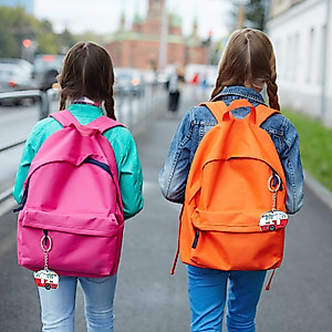 Hicarer 2 Pieces Retro Camper Keychain Cute Camping Car Keychain Travel RV Key Ring for Key Bag Decoration