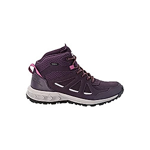 Jack Wolfskin Women's Woodland 2 Texapore MID W Hiking Shoe, Purple/Phantom, 8 Wide