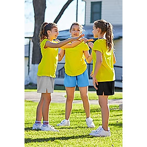 Resinta 4 Pack Girls Mesh Athletic Shorts Kids Summer Active Shorts Girls Sports Basketball Shorts Performance Gym Shorts