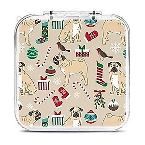 Pug christmas fabric cute pug dog design cute pugs best pugs fabric cute pug design tfr Game Card Case for Swítch Protective Portable Case Box with 12 Cartridge Slots