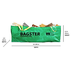 BAGSTER 3CUYD Dumpster in a Bag holds up to 3,300 lb, Green