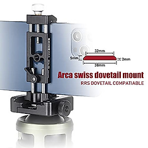 Cell Phone Tripod Mount Adpater,1/4" Socket Mount, ARCA or RRS Quick Release Phone Holder from Tripod Ballhead Clamp,Compatiable iPhone13,12,11,X,8,7,6,Plus,Mini,Se