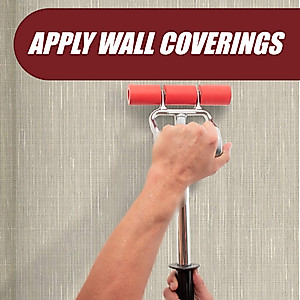 Extendable Heavy Duty Floor and Wall Roller for Laminate, LVP, Veneer, Linoleum, Carpet, Tile and Wall Coverings 7-1/2 Wide with a 17 inch Handle That Extends to 27 inches