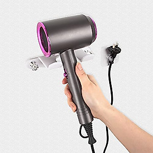Hair Dryer Holder Wall Mounted, Acrylic Blow Dryer Holder Rack for Dyson Supersonic Hair Dryer (White)