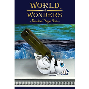 World of Wonders - Dreamland Dragons Series - Ice Cold Brew - Collectible Crystal The Dragon Decorative Fantasy Tabletop Wine Rack Beverage Holder and Bottle Display Caddy, 10-inch