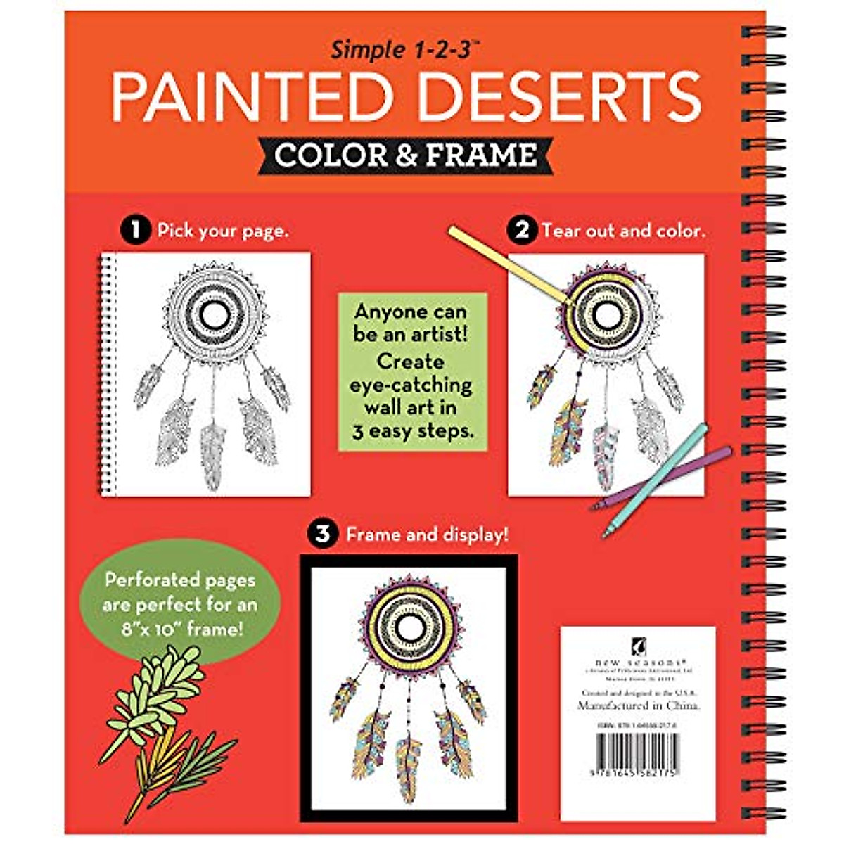 Color & Frame - Painted Deserts (Adult Coloring Book)