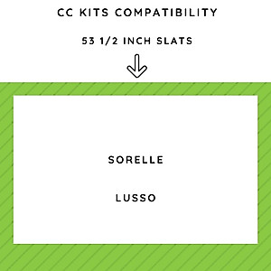 CC KITS Set of Eight - 53 1/2 Inch Full/Double Size Solid Wood Support Bed Slats｜for Use Crib Conversion Kits｜Platform Frame for Mattress｜Bunkie Board, Box Spring or Foundation Replacement Option