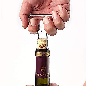 JXS Steel Heavy Two-Prong Cork Puller with Cover, Cork Remover Fantastic Way to Open a Wne Bottle Wine Opener