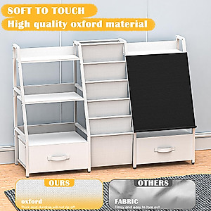 XINTUO Large Kids Bookshelf and Toys Storage Organizer,4 Tier Kids Bookshelf for with Drawing Board and Drawers for Kids Rooms,Bedroom,Playroom,Nursery,Baby Storage Organizer with Bookshelf