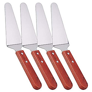 Tosnail 12 Pack Stainless Steel Pie Server Pizza Spatula Cake Cutter Slicer with Wooden Handle