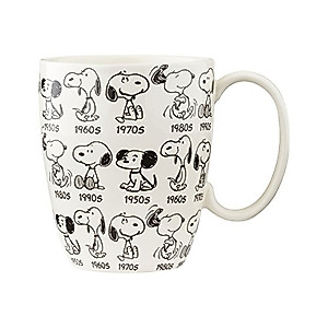 Department 56 Porcelain Peanuts Anniversary Snoopy Mug, 10 fluid ounces