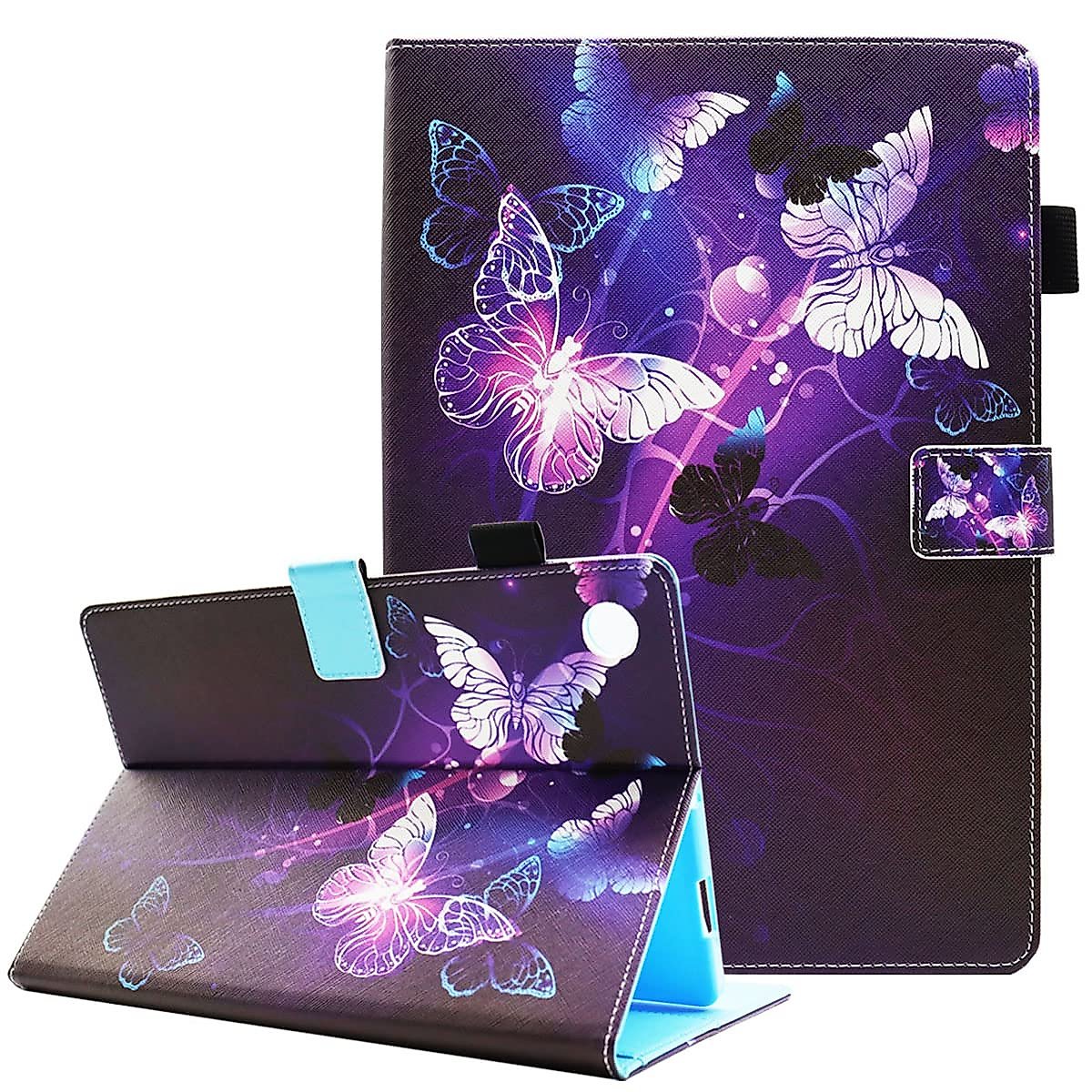 Nannxiebky Samsung Galaxy Tab A8 Case 10.5 Inch 2022, Multi-Viewing Angle Folio Stand Case with Auto Sleep Wake Feature for Galaxy A8 Tablet 2022 Model SM-X200/X205/X207, 02 Purple Butterfly