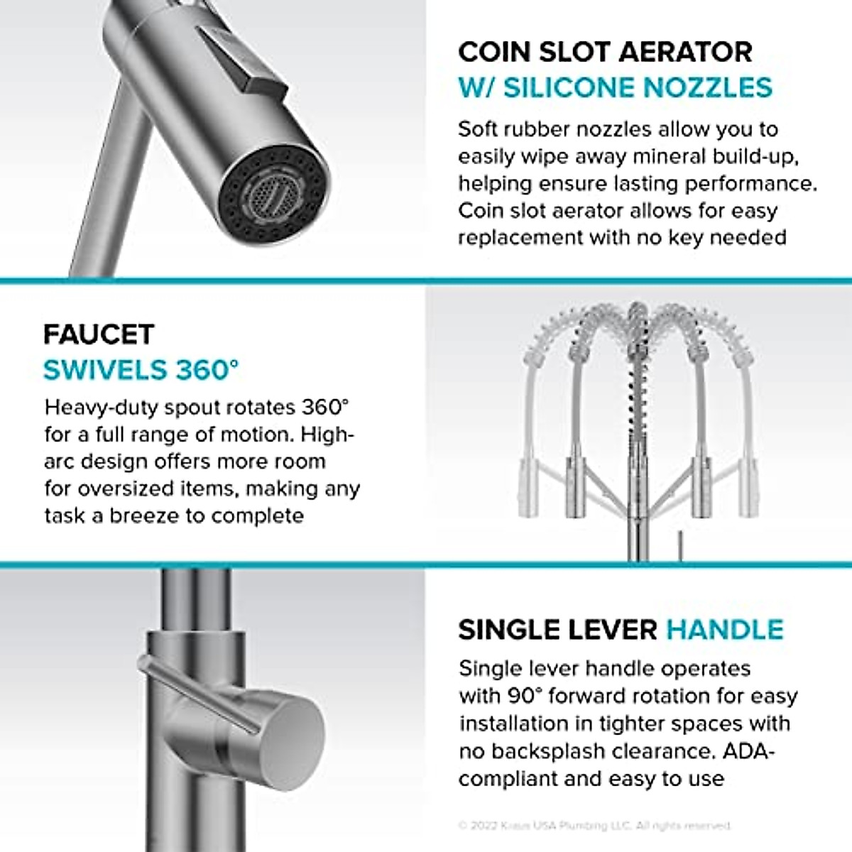 KRAUS Oletto 2-in-1 Commercial Style Pull-Down Single Handle Water Filter Kitchen Faucet for Reverse Osmosis or Water Filtration System in Spot-Free Antique Champagne Bronze, KFF-2631SFACB