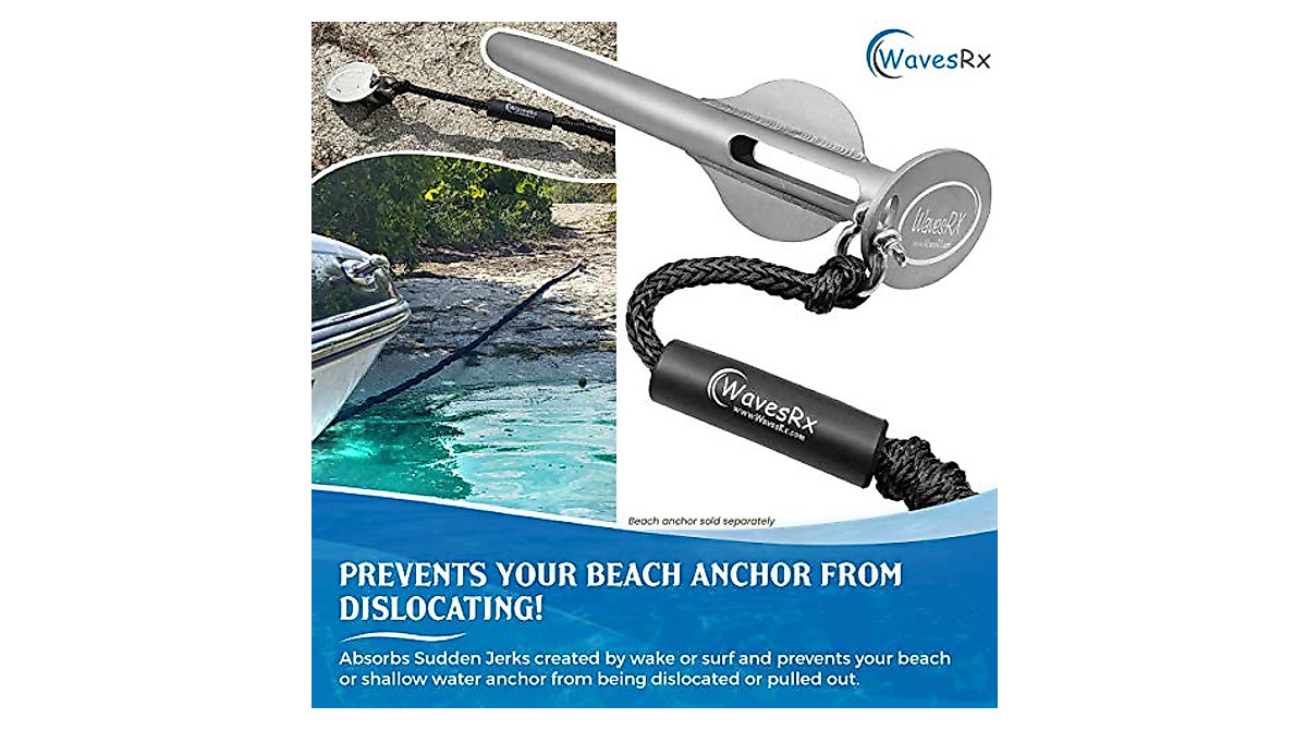 WavesRx 14'-50' AnchorMate Bungee Line for Safer Boat Anchoring
