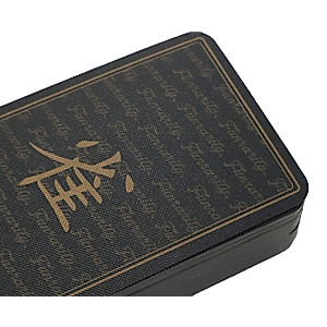 Funrarity Chinese Mahjong Cards Deluxe Set 144 Playing Cards with 2 Dice and Travel Bag (Mah Jong, Mahjongg, Mah-Jongg, Mah Jongg, Majiang) Plastic PVC Portable Durable Waterproof Black