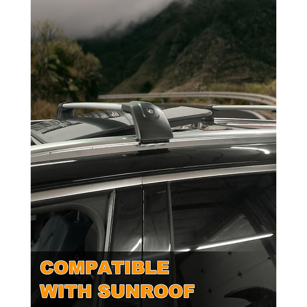 Snailfly Adjustable Cross Bars Roof Rack Luggage Carrier Fit for Ford Edge 2015-2024