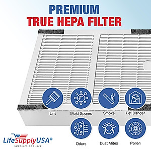 LifeSupplyUSA HEPA Filter Replacement Compatible with Idylis IAP-10-050, IAP-10-125, AC-2125, AC-2126 Air Purifiers, IAF-H-100B (0412558)