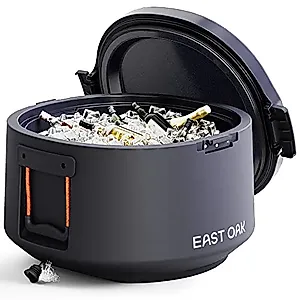 East Oak Cooler, 25 Qt Ice Chest, 28 Cans Portable Cooler with Removable Lid, Outdoor Cooler with Draining, Insulated Rotomolded Cooler,  Ice Cooler, Sealed Ice Chest for Camping, Picnic