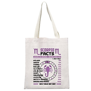 MEIKIUP Zodiac Constellation Canvas Tote Bag 12 Horoscope Astrology Gift Birthday Gifts for Women(Scorpio Tote Bag)