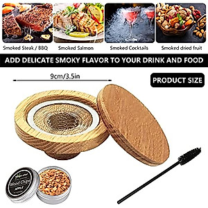Cocktail Smoker For Infused Cocktails Whiskey, Wine, Grill, Flavored Beverage Smoker In Four Flavors Of Oak, Cherry, Apple And Hickory Wood Chips, Gift For Men, 15x15x5