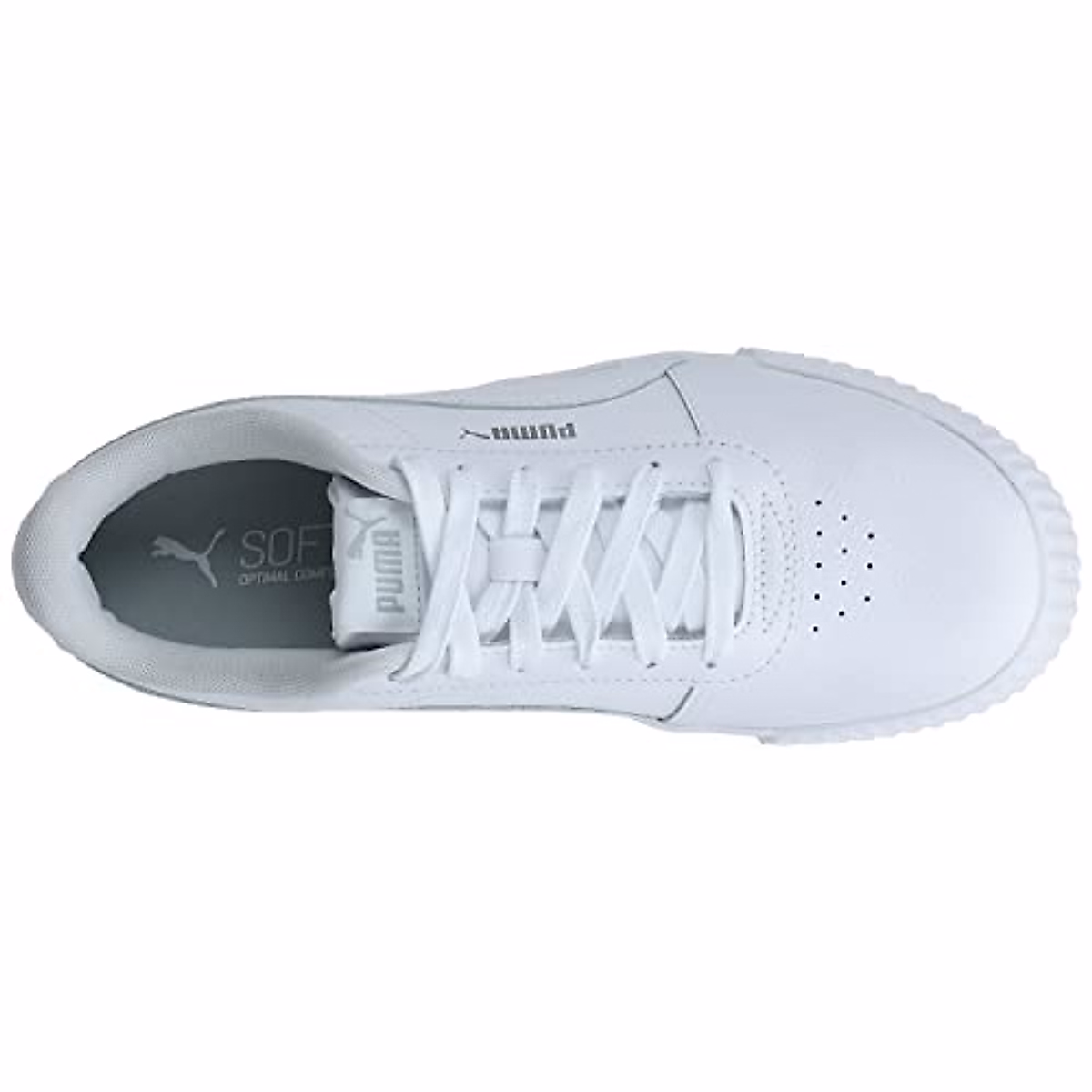 PUMA Women's Carina Sneaker, Puma White-puma White-puma Silver, 8.5 US