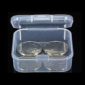 8 Pieces Small Plastic Box with Lids Square Plastic Containers Clear Plastic Boxes Craft Containers Plastic Beads Storage Containers Box for Beads Jewelry Small Items, 2.1x2.1x0.79 Inches
