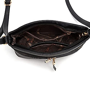 LA TERRE Zipper Pocket Crossbody Bags, Lightweight Medium Crossbody Purses Women's Shoulder Handbags