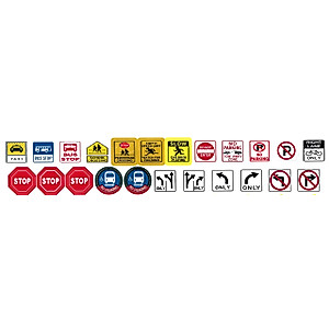 Educational Driving Traffic City Street Road Signs Stickers Set of 36 Vinyl Waterproof for Children 1:64 Scale HO, Arts & Crafts Supplies idea