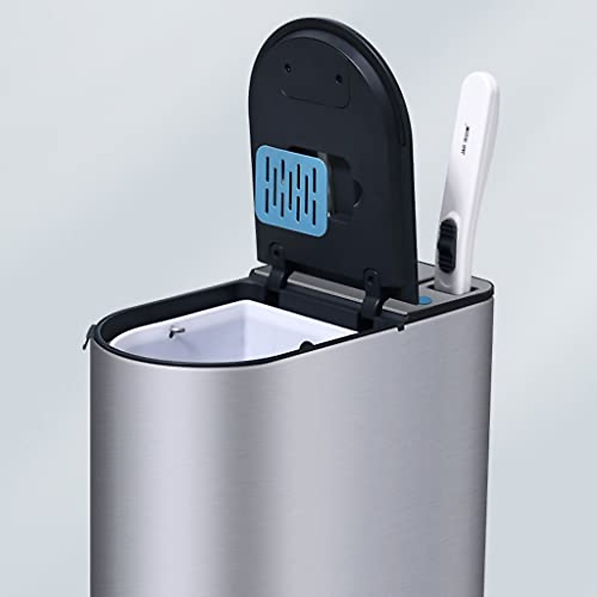 CZDYUF Stainless Steel Smart Trash Can Waterproof with Cover Toilet Brush Trash Bin Top Brand Luxury Business
