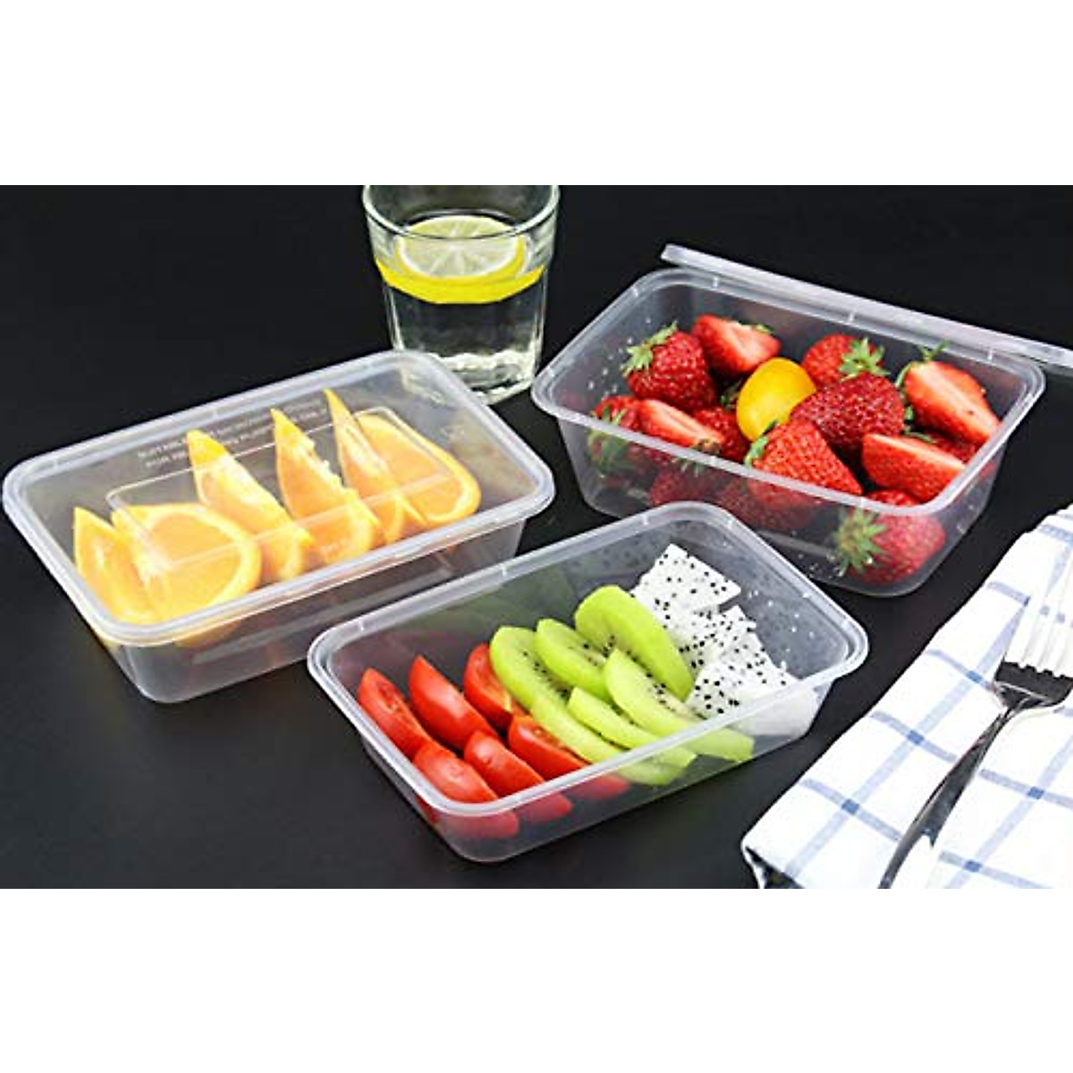 Tosnail 50 Pack 25 oz. Plastic Food Storage Containers with Lids Meal Prep Containers - Clear