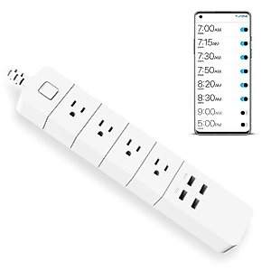eco4life Wireless Smart Power Strip with Surge Protection, Compatible with Alexa, Google Home and Siri, no Hub Required, Controlled by eco4life app(4 Outlets, 4 USB Ports)