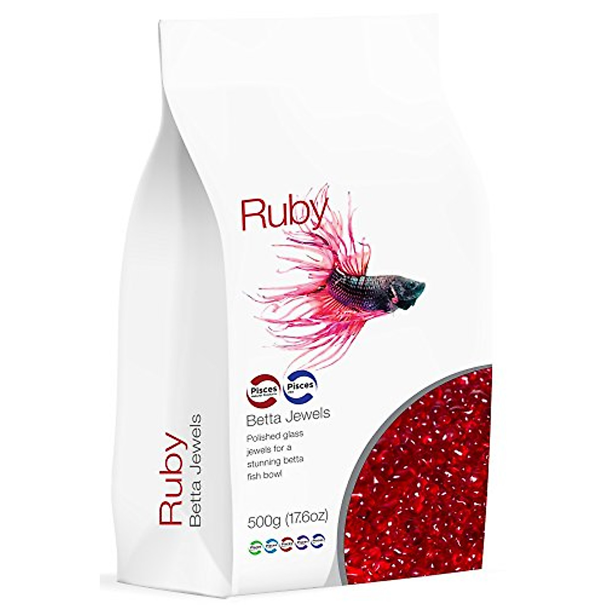 Pisces Ruby Red Betta Jewels for Siamese Fighting Fish, Betta Fish, Goldfish, Guppies, 17.6 Ounce