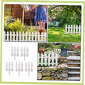 JEWEDECO 5 Sets The Fence Courtyard Fence Picket Fence Fencing No Dig Fence Garden Fence Panel Garden Edging Wood Decorative Fence Panels Picket Garden Fence Fold Plastic Small Fence White