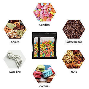 100 Pack Smell Proof Bags, Odorless Mylar Bags with clear Window Heat Seal Pouch Food Safe Storage Aluminum Foil