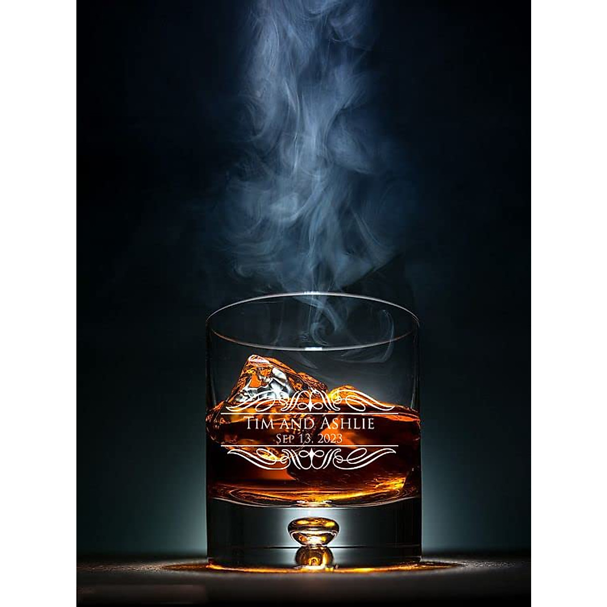 Etched Scotch Glass,Personalized Rocks Glass, Custom Whiskey Glass, Engraved Bourbon Glass, His and her name engraved scotch Glasses, Customized Snifter Glass