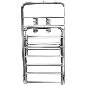 Home Basics Collapsible Clothes Drying Rack, Silver | Folds Down for Easy Storage | Large Drying Surface