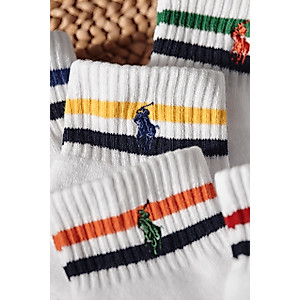 POLO RALPH LAUREN Men's Classic Sport Solid Socks 6 Pair Pack - Cushioned Cotton Comfort, Black, 6-12.5