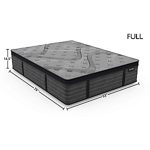 Alpine Breeze Graphite EuroTop Hybrid Mattress 14.5-inch - Quilted, Full, Medium