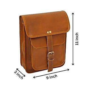 Satchel And Fable Leather I Pad Messenger Tablet Cross Body Shoulder Bag 11 Inch