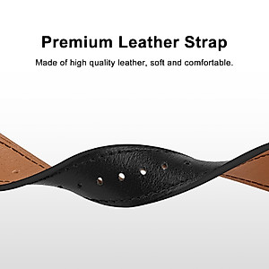 Vanjua Leather Band Compatible with Google Pixel Watch Bands for Women Men, Adjustable Wristband Replacement Strap for Google Pixel Watch Band (Black)